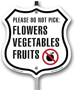 Amazon.com: Please Do Not Pick Flowers Vegetables Fruits 12 inch X 12 ...