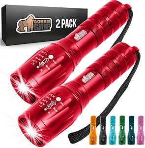 Amazon.com: Gorilla Grip Powerful LED Tactical Flashlight, 750 FT High ...