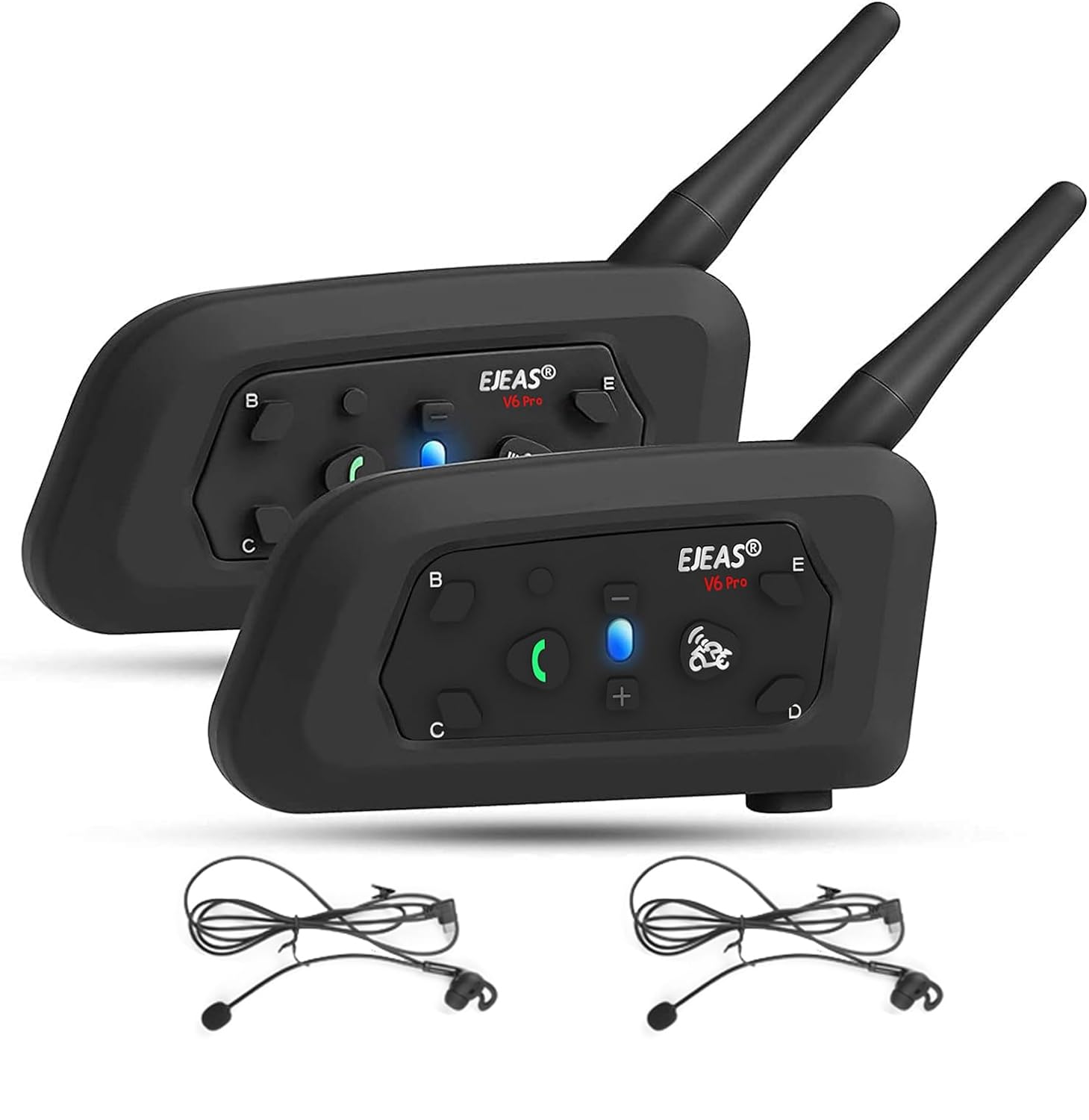 EJEAS V6C Referee Bluetooth Intercom, 850 mAh Full Duplex 1200 M ...