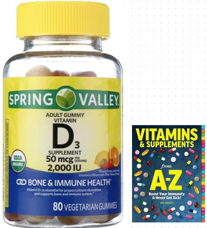 Amazon.com: Spring Valley Vitamin D3 Gummy, 2000 IU, 80 Ct +Better ...