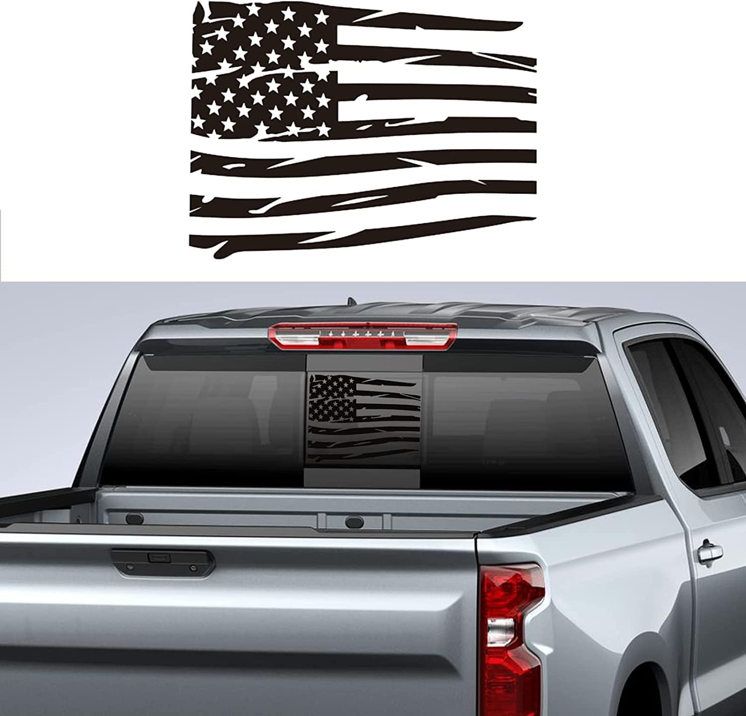 Amazon.com: HHLOU for Dodge Ram Back Middle Window （Mutilated Flag ...