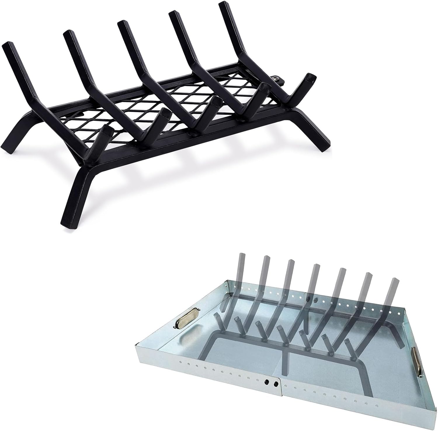 Amazon.com: 17" Fireplace Grates with Ember Retainer, Adjustable ...