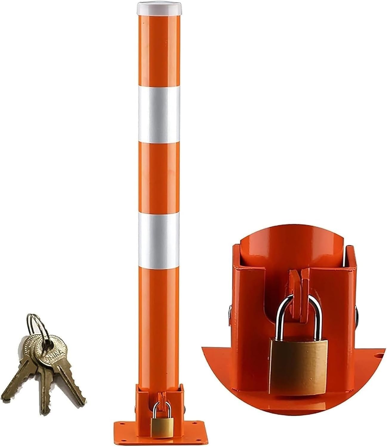 Safety Bollard Post - Folding Security Barrier for Driveways and ...