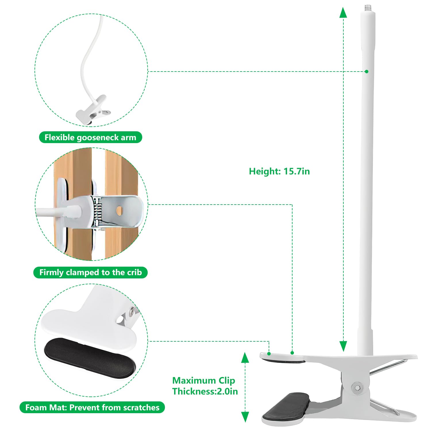 Snapklik.com : Flexible Baby Monitor Mount For Babysense V43/HDS2/V24R ...
