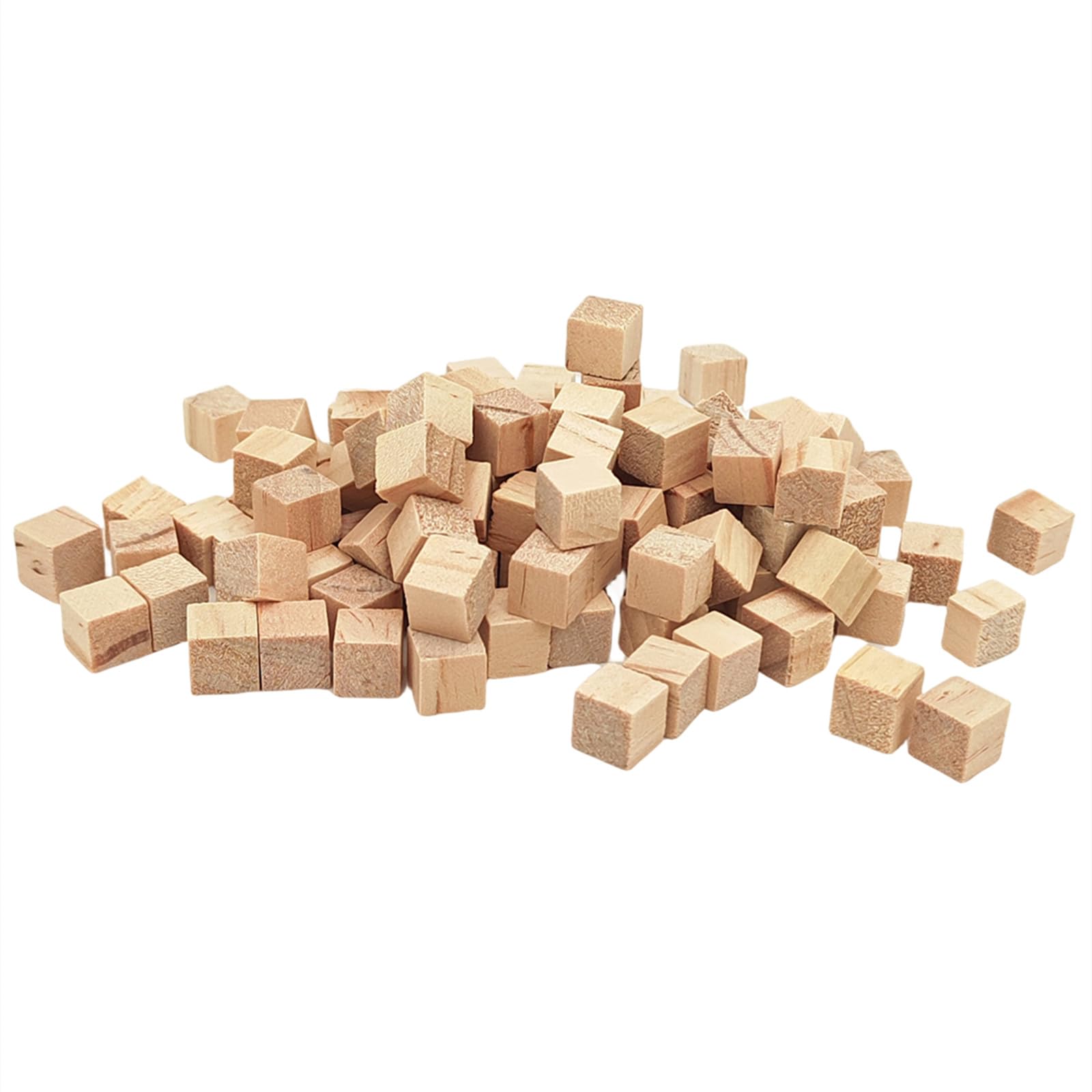 Wooden Cubes 1cm/100pcs, Unfinished Square Wood Blocks Natural Wooden ...