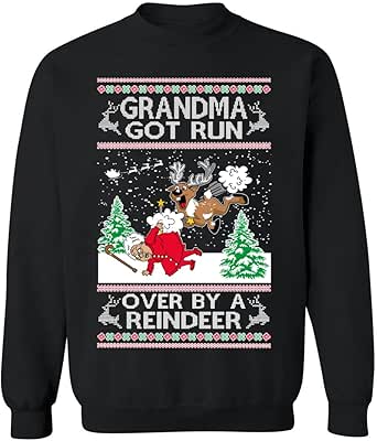 ALLNTRENDS Grandma Got Run Over by a Reindeer Funny Christmas Song Ugly ...