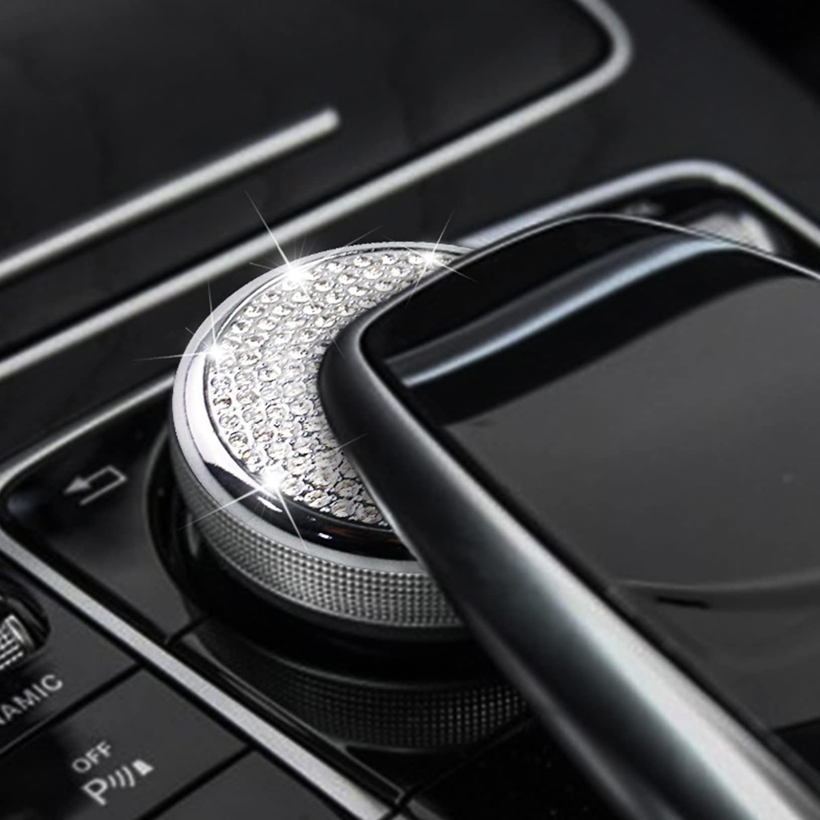 Amazon.com: toyofmine Bling Crystal Interior Media Control Emblem Cover ...