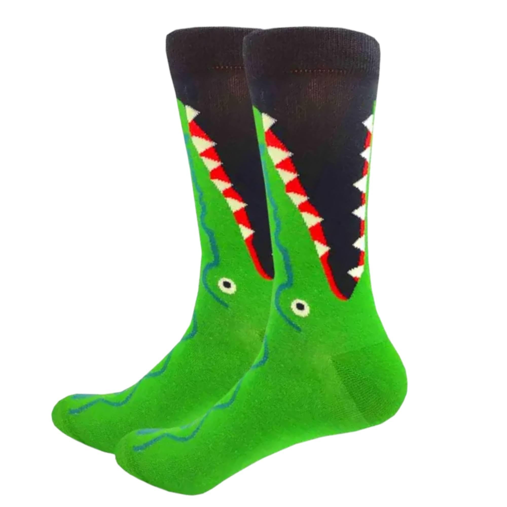 Crocodile Alligator Novelty Funny Socks - Eating Legs Design - Cotton ...