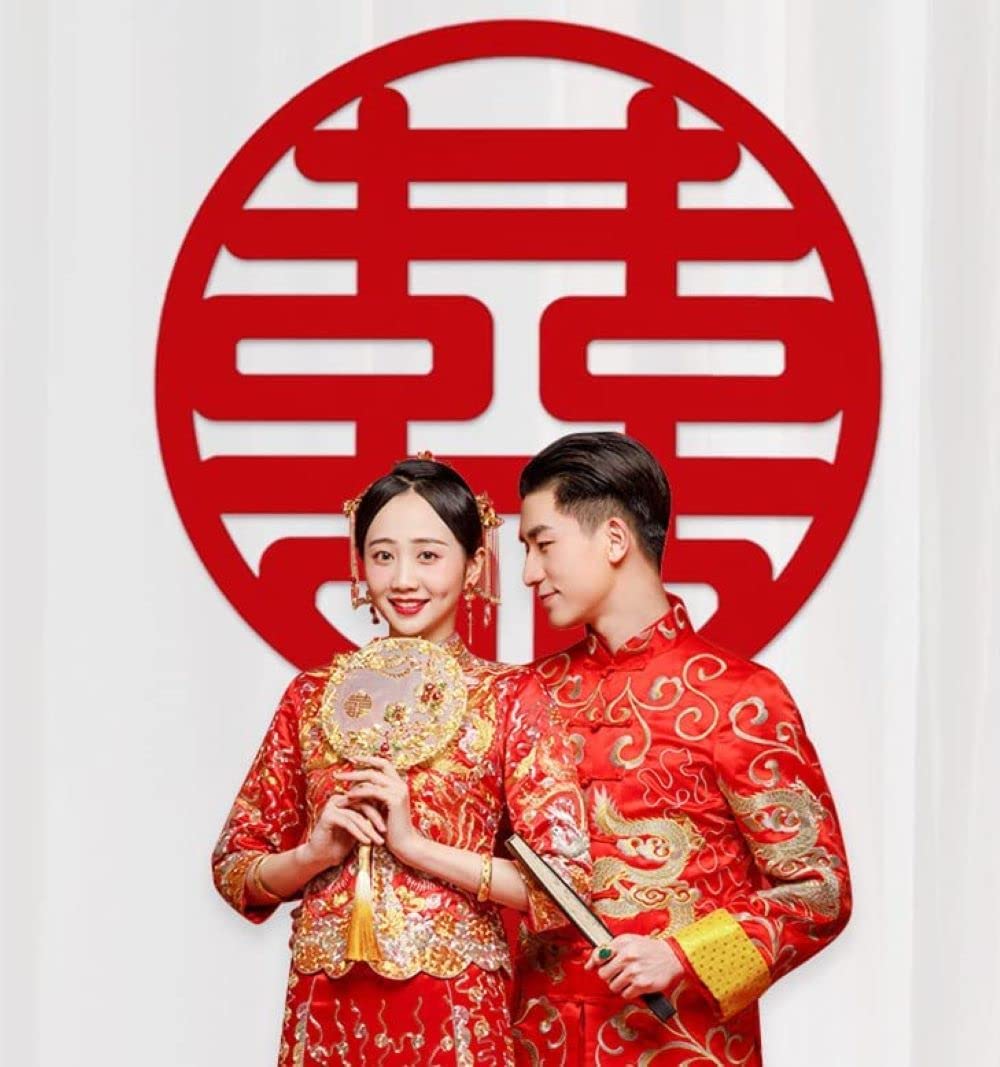 Amazon.com: LRGKMCWTOB 2PCS Chinese Wedding Decoration Double Happiness ...