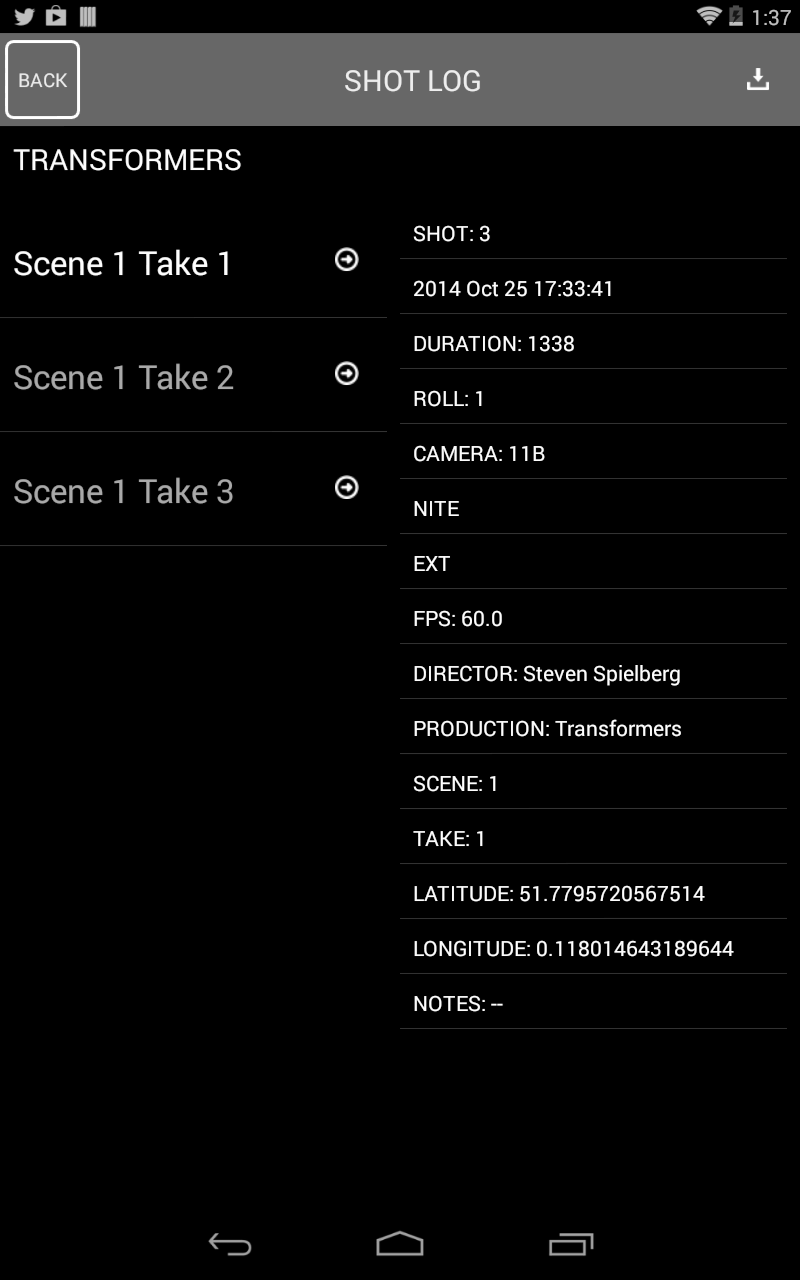Clapperboard PRO & Shot log - App on Amazon Appstore