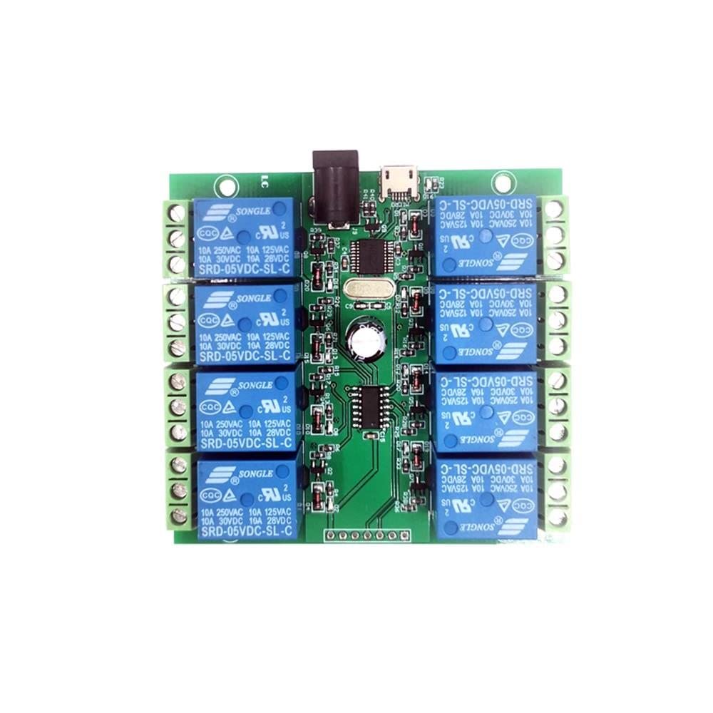 8 Channel USB Relay Module Intelligent Control Switch Onboard CH340 USB ...