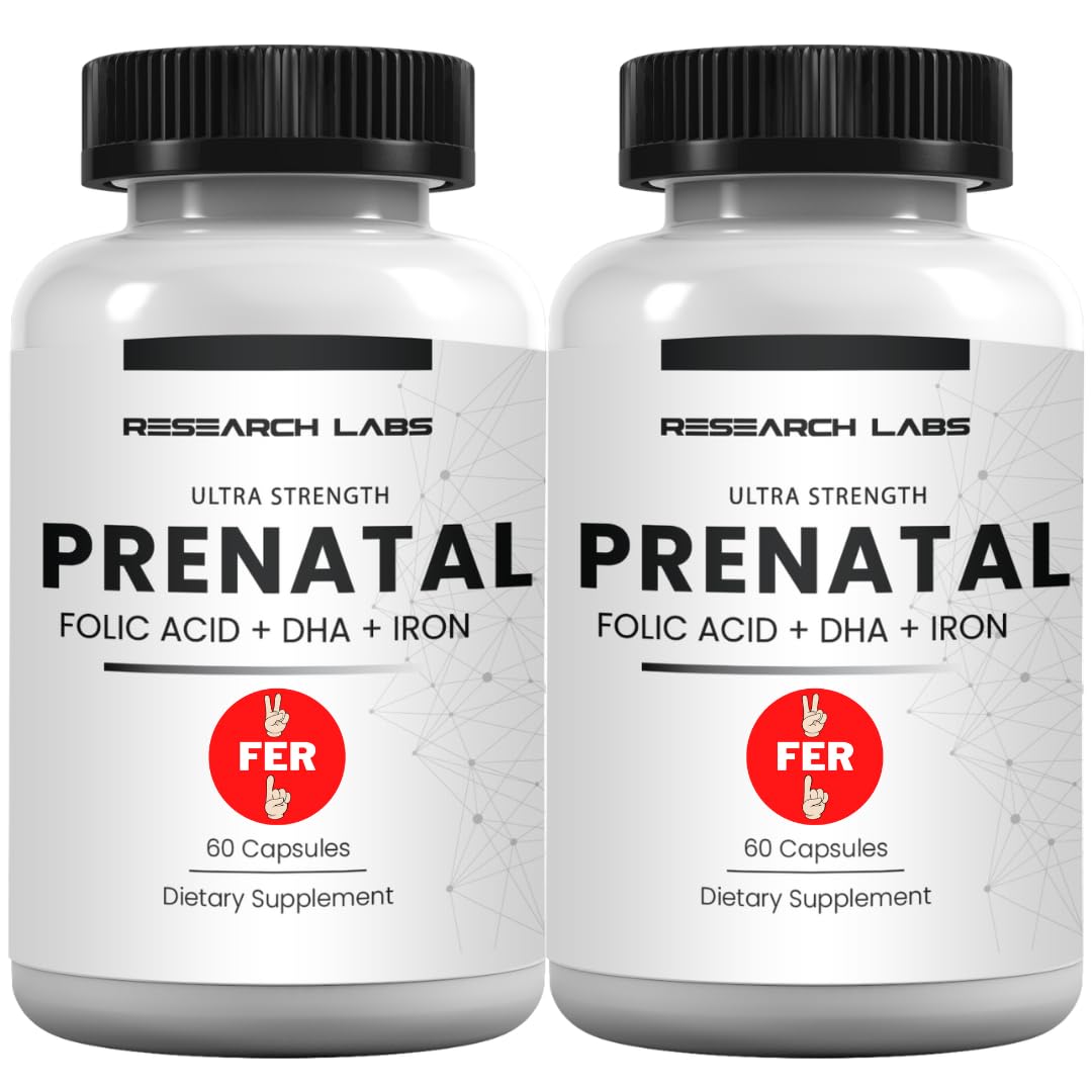 Amazon.com: Research Labs Prenatal Vitamins for Women 2 Fer 1 Ad: 6X ...