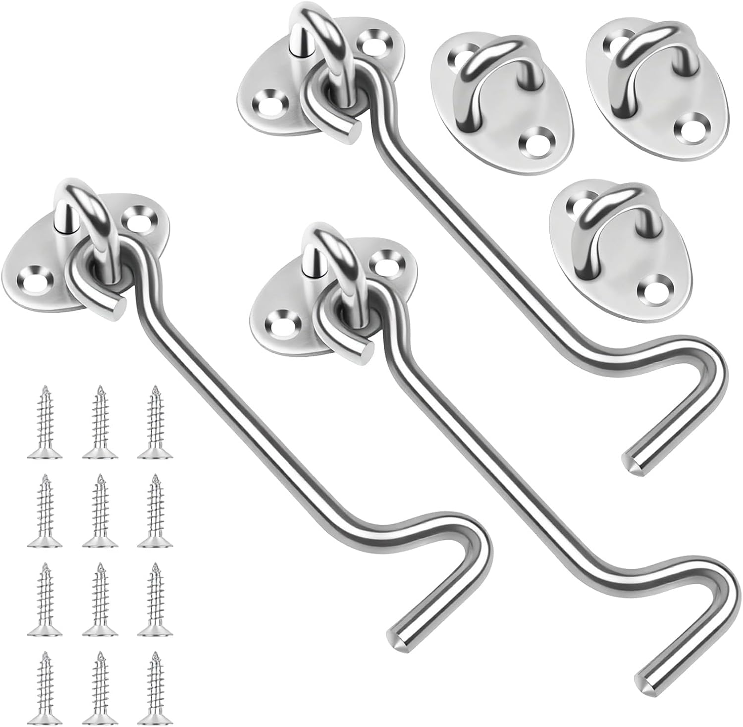 Biliant Pack of 2 Storm Hooks, Door Hooks with Eyelet, Stainless Steel ...