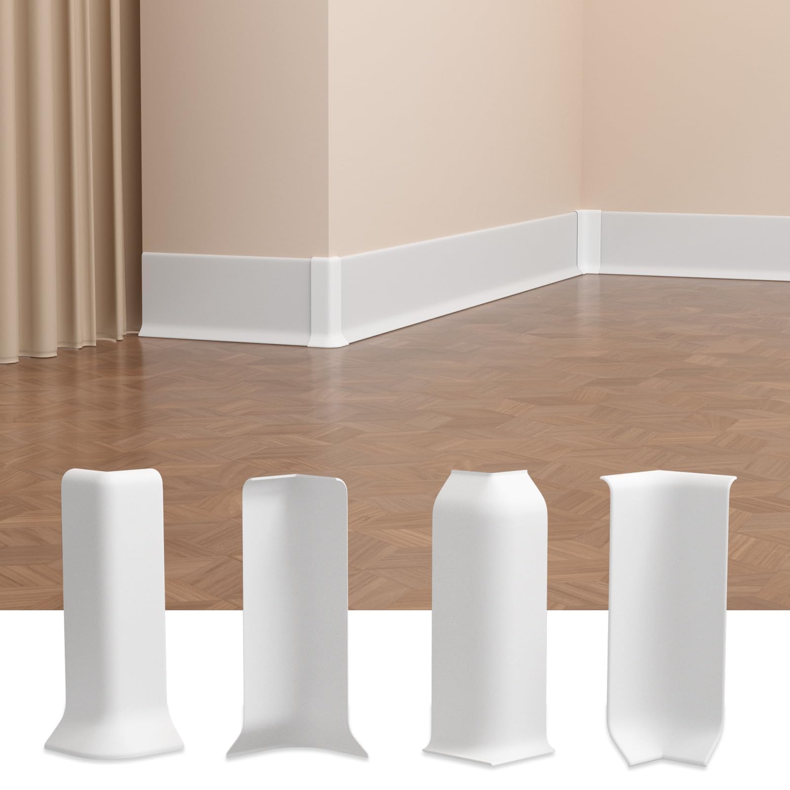 Amazon.com: Moleney 4 Inch Self-Adhesive Baseboard Corner Blocks, 2 ...