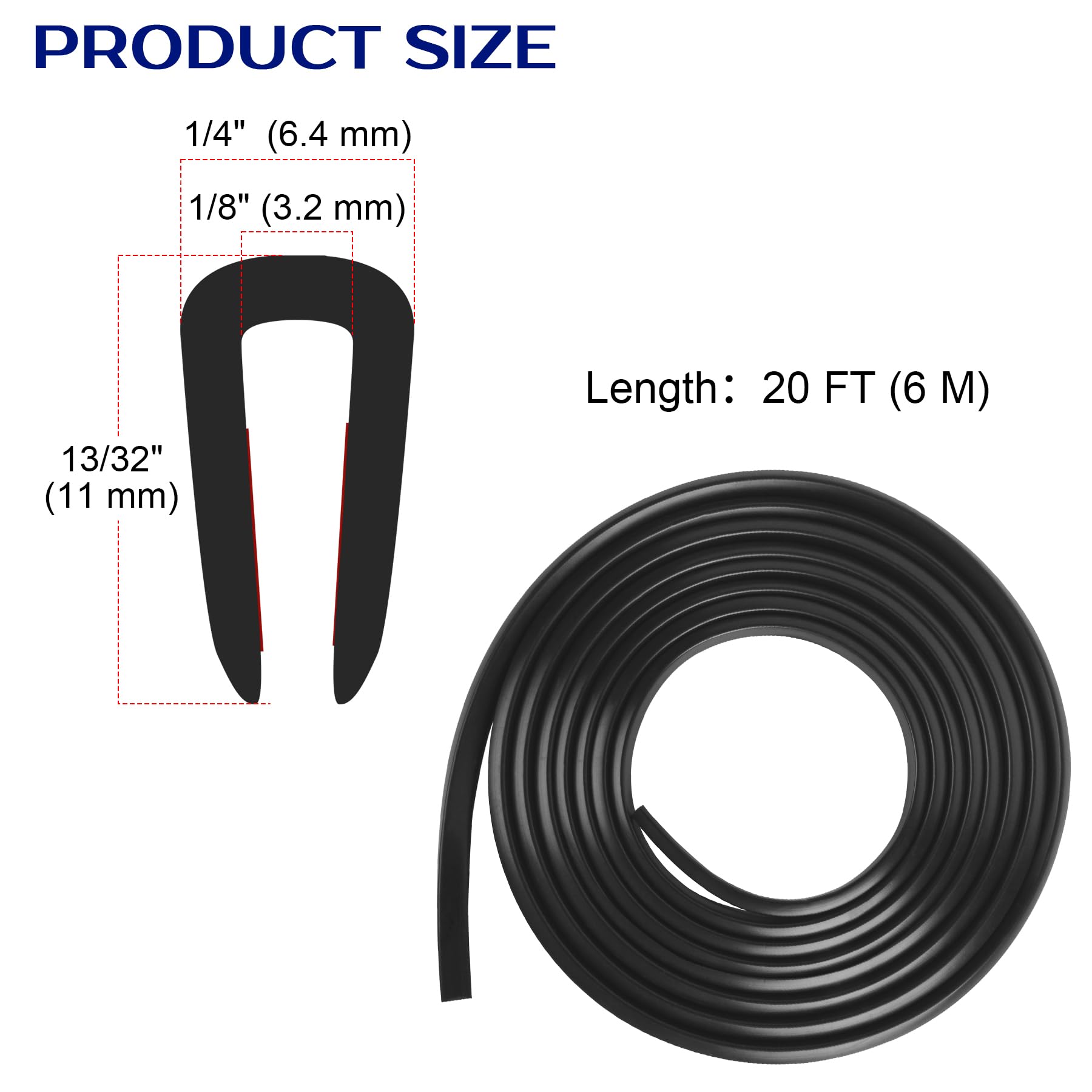 Snapklik.com : Rubber Edge Trim U Channel Edge Trim Sheet Metal Guard ...