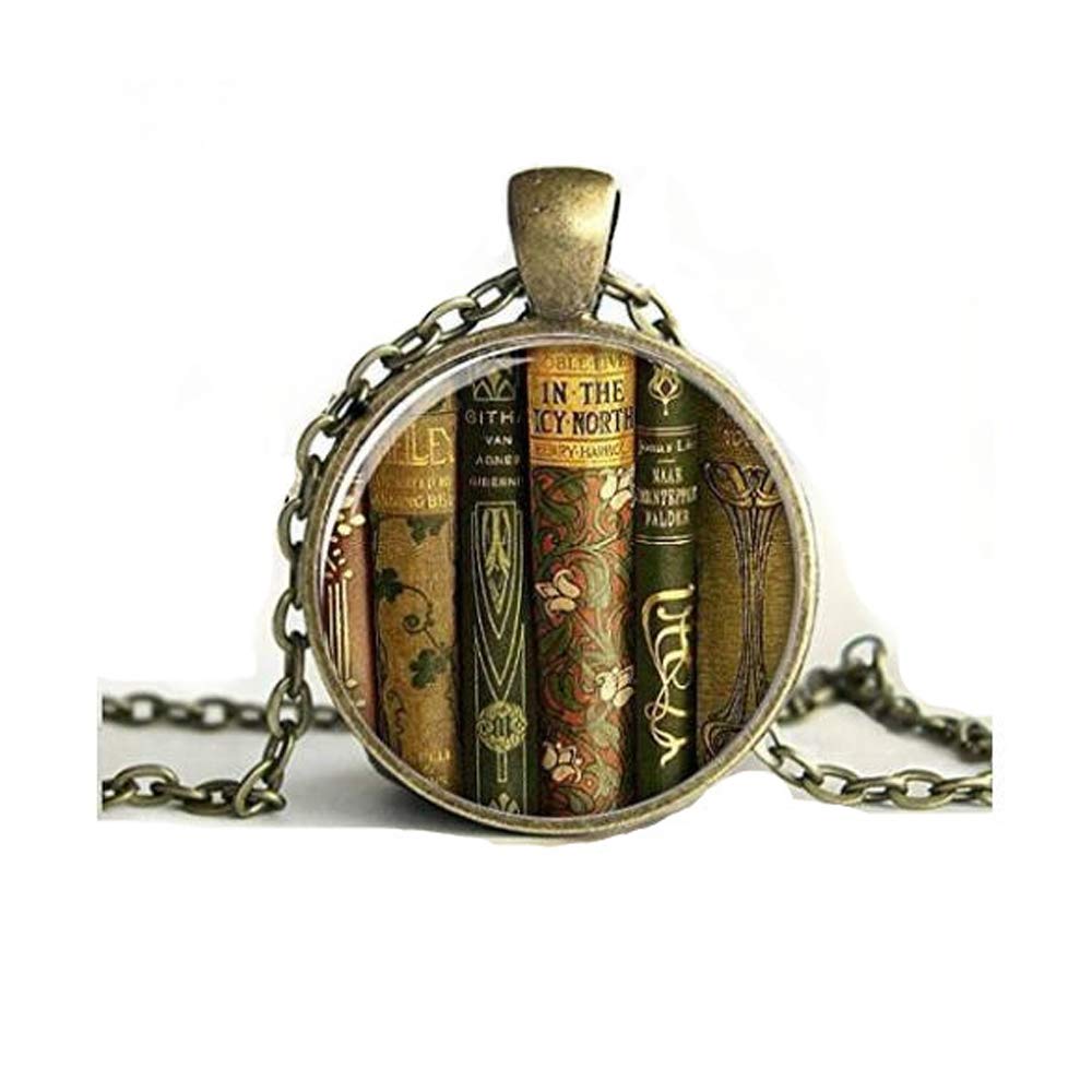 Amazon.com: Library Book Necklace, Book Pendant,book Jewelry,gift for ...