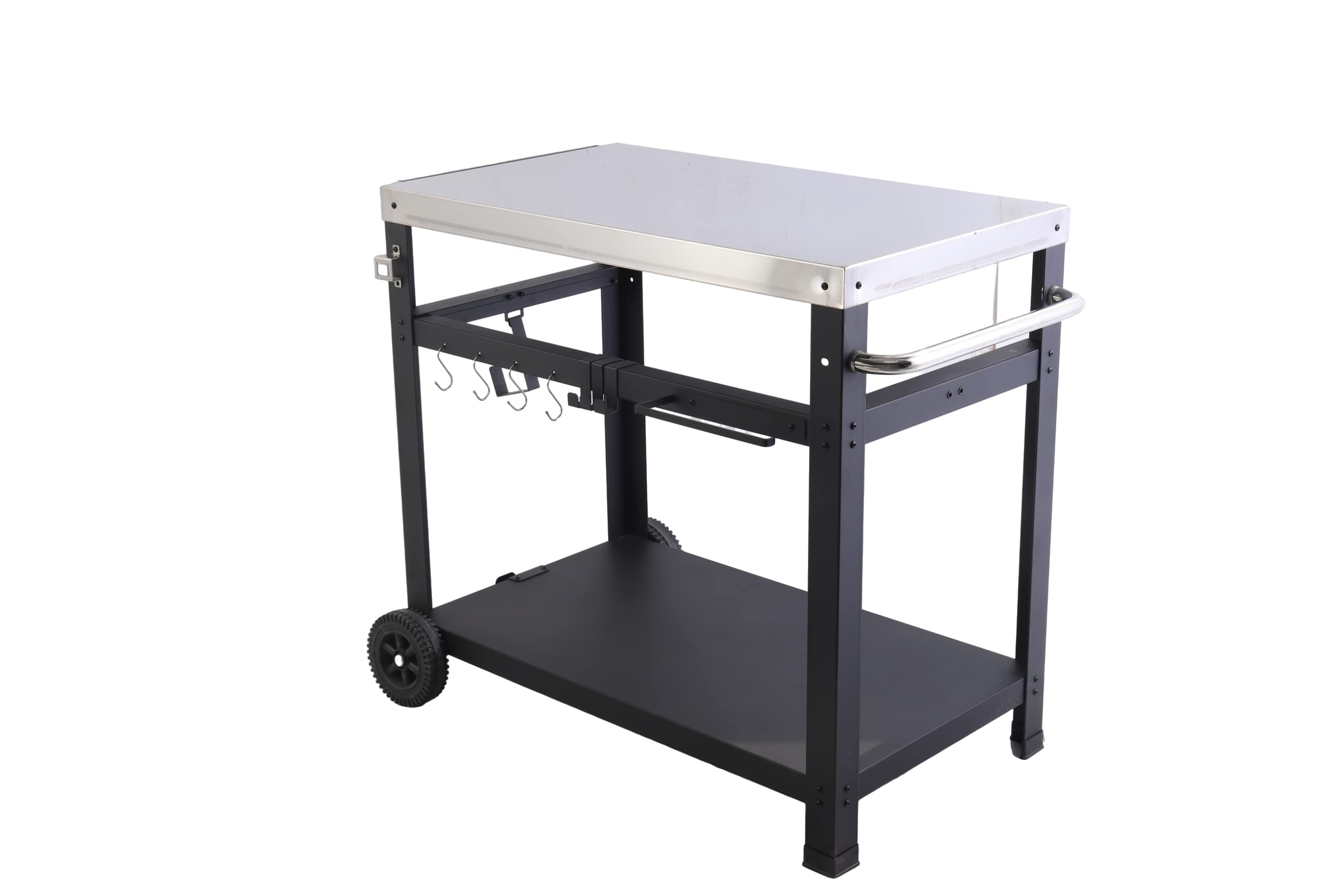 STEELBUS Movable Dinning Cart Table,Metal Kitchen Food prep Work Table ...