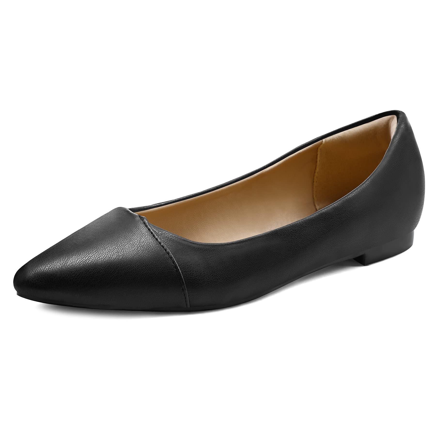 mysoft Women's Pointed Toe Ballet Flats Slip On Dress Shoes with ...