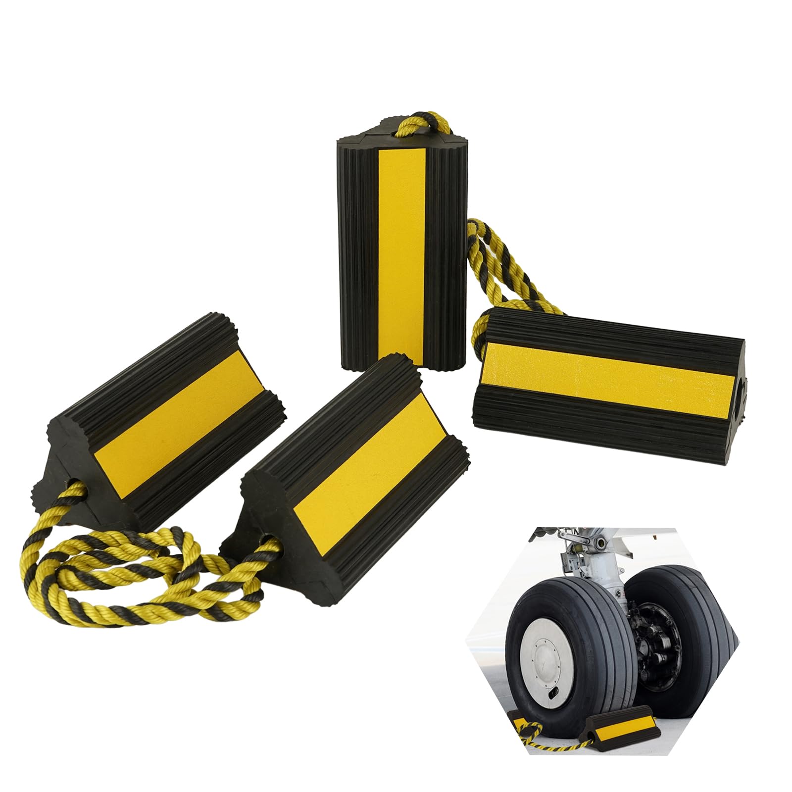 Amazon.com: Nisorpa 2 Pair Rubber Wheel Chocks,Heavy Duty Tires Block ...