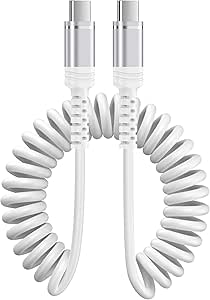 Amazon.co.jp: Anniber USB-C/Type-C to USB-Cケーブル コイル型 60W/PD対応 伸縮自由（0.3Mから1.2Mまで) タイプc iphone15充電 ...