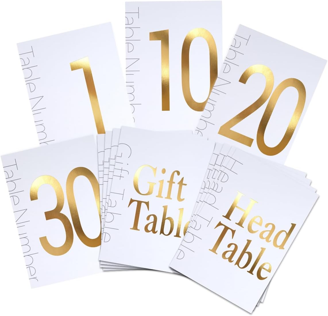 Amazon.com: 26 Pieces Wedding Table Numbers Cards 1-25 with Head Table ...