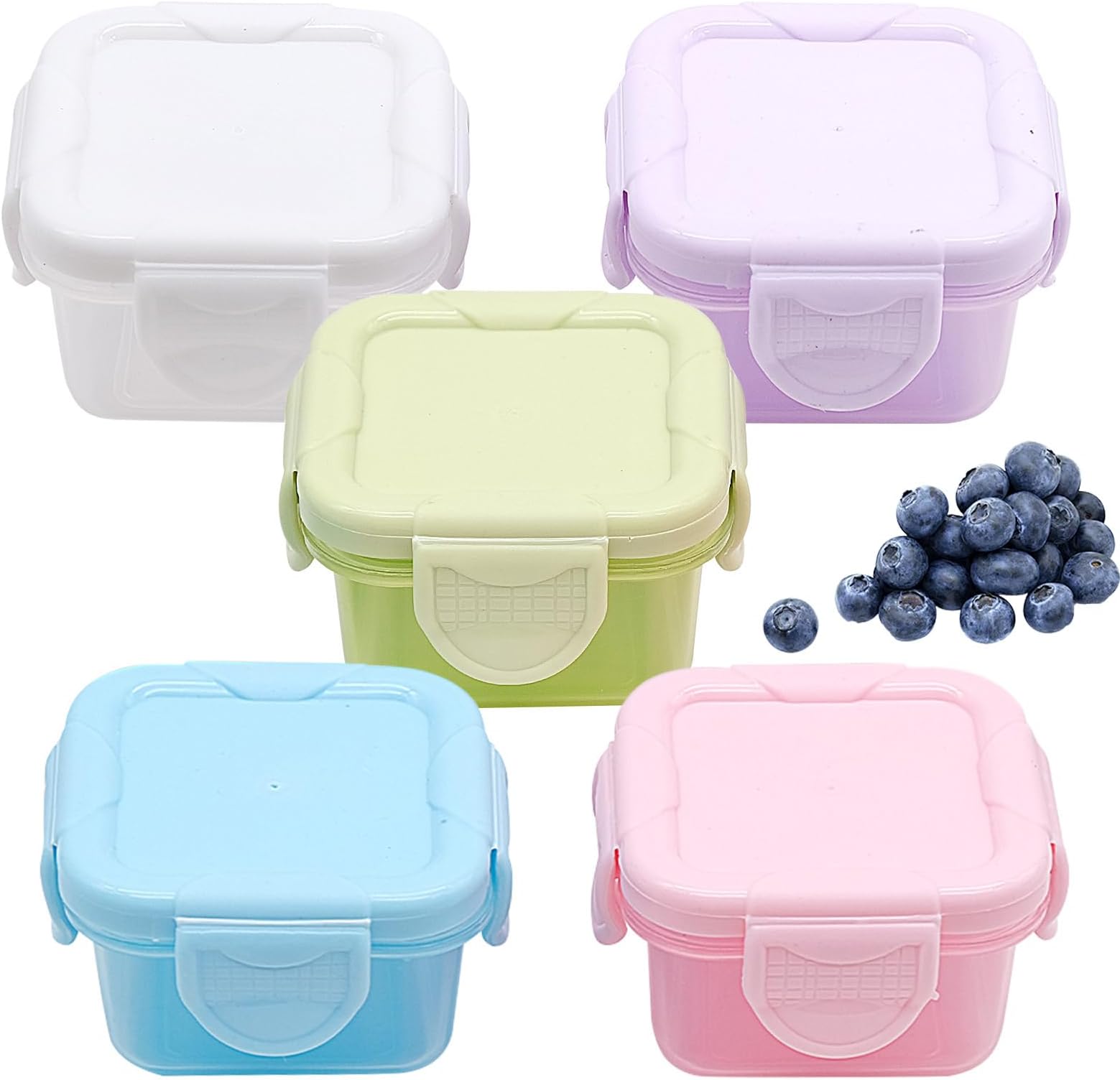 WACH AUF 12Pcs Small Food Containers 6 Color Mini Snack Pots with Lid ...