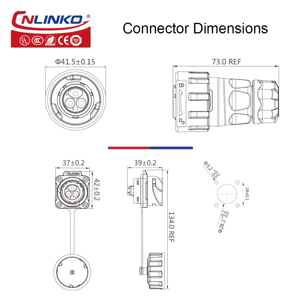 Snapklik.com : CNLINKO YM-24 IP67 Industrial Waterproof Connector ...