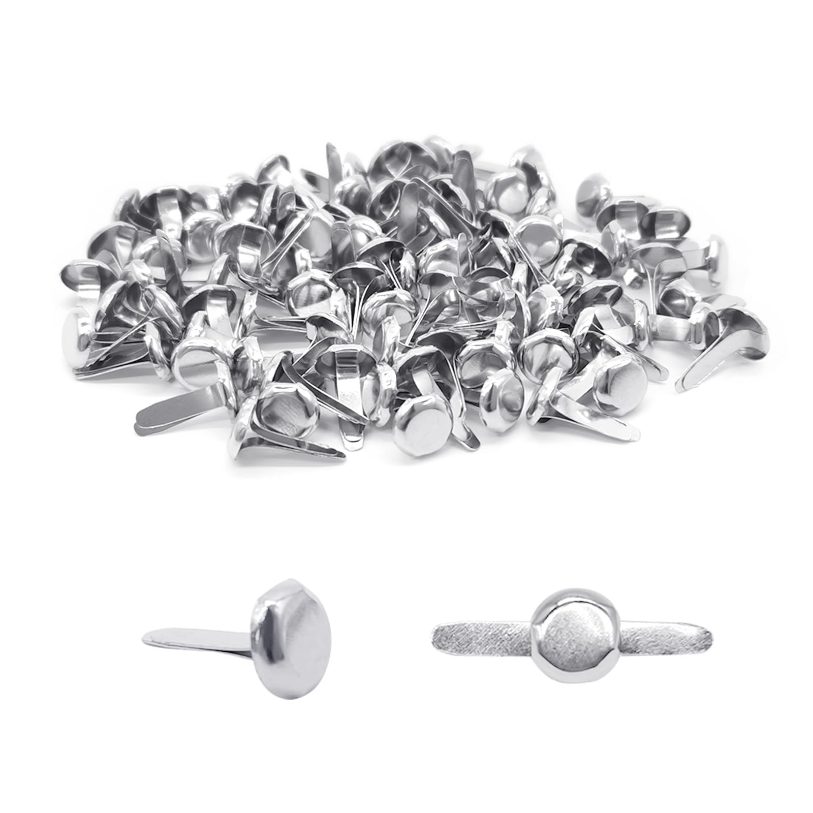 Amazon.com: BlingKingdom 100pcs Silver Split Pins Pastel Metal Brad Fasteners Mini Brads Round ...