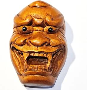 Amazon.com: Y8637-2" Hand Carved Boxwood Netsuke : Mask : Home & Kitchen