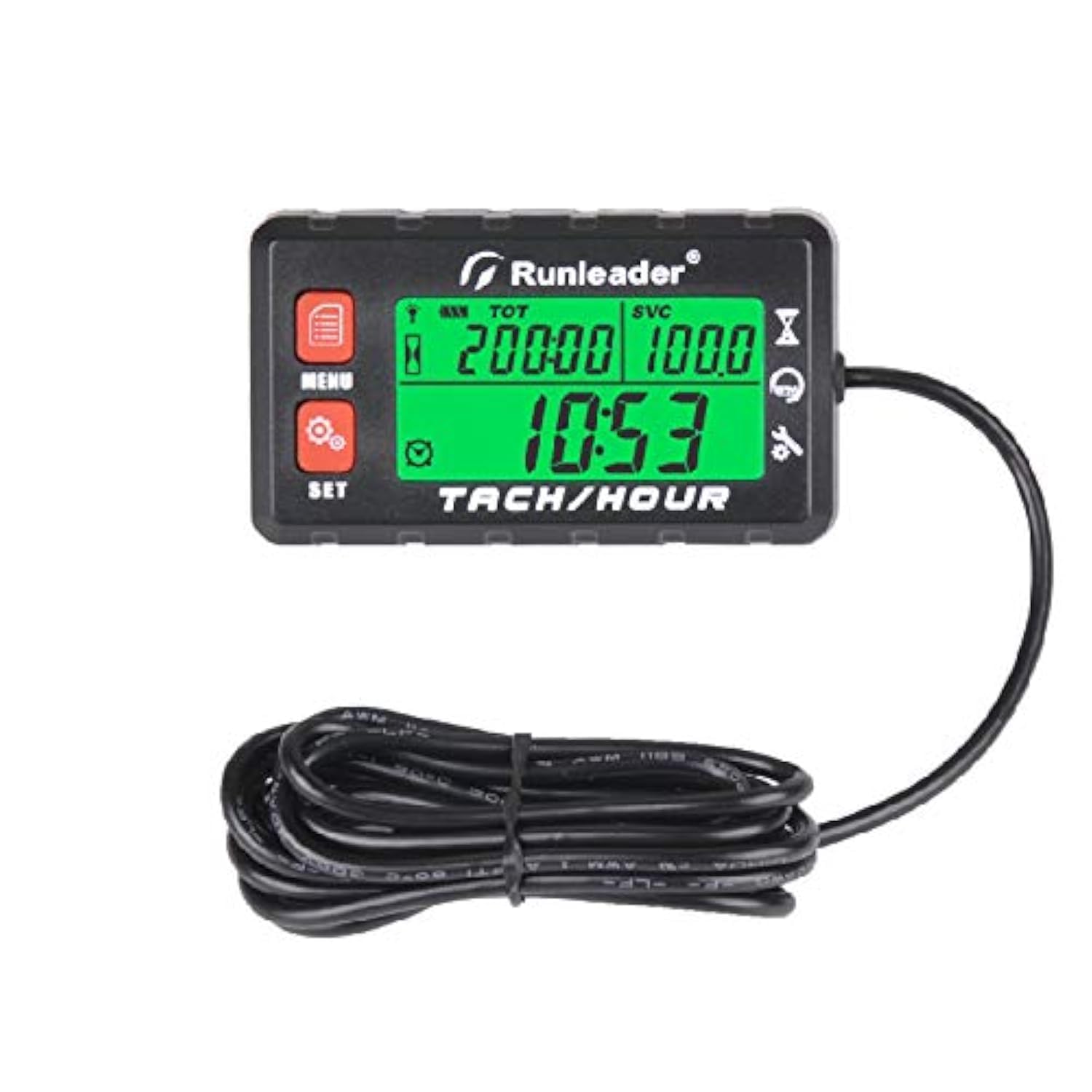 Runleader Hour Meter Tachometer, Maintenance Reminder, Alert RPM ...