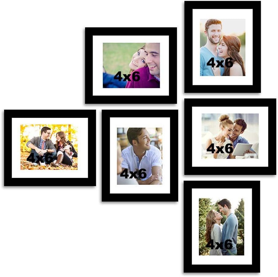 Art Street Decorative White Premium Set of 6 Individual Wall Photo ...