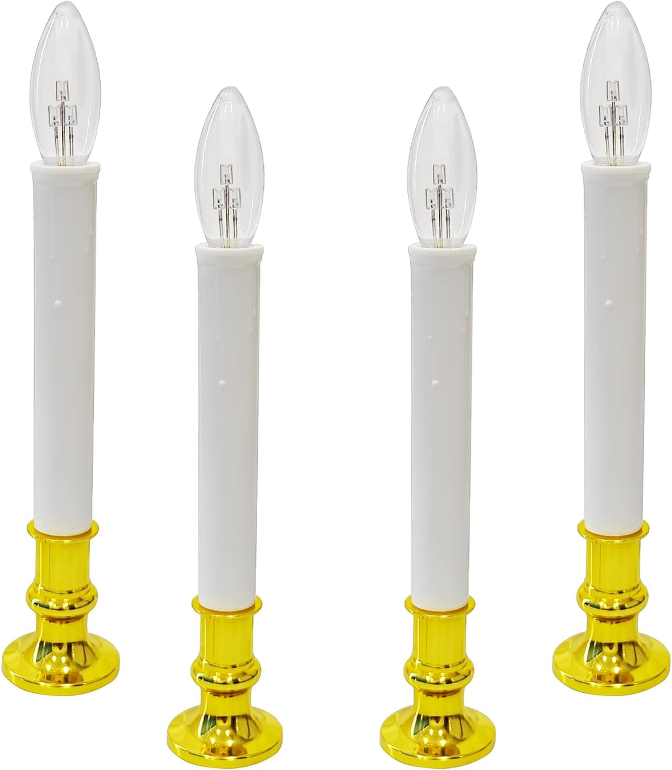 Amazon.com: PREXTEX Christmas Candles - Set of 4 Brass Plated Window ...