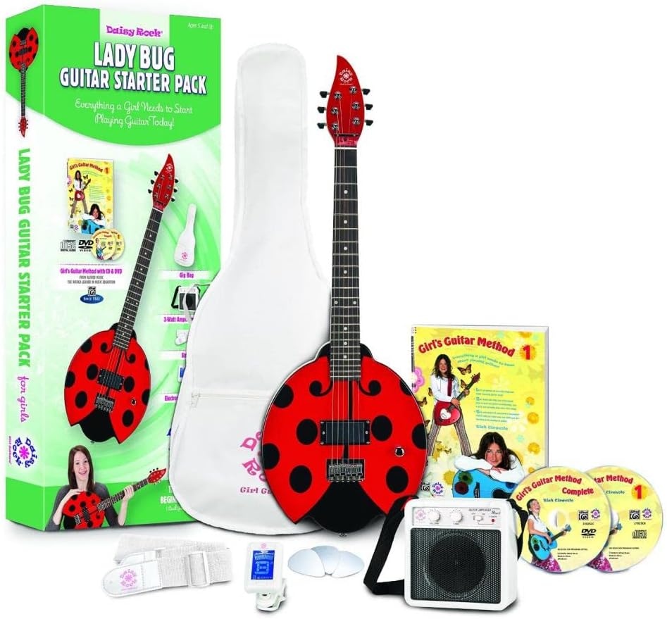 Daisy Rock 14/7021 Ladybug Short Scale Electric Guitar Starter Pack ...