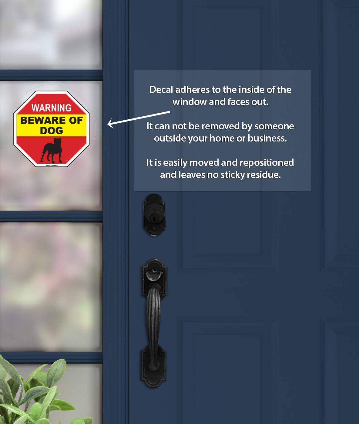 Beware of Dog Warning Window Sticker- 5 Inches Round - Beware of ...