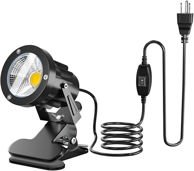 TobeBright Clip On Spot Light Plug in with On/Off Switch IP65 Water ...