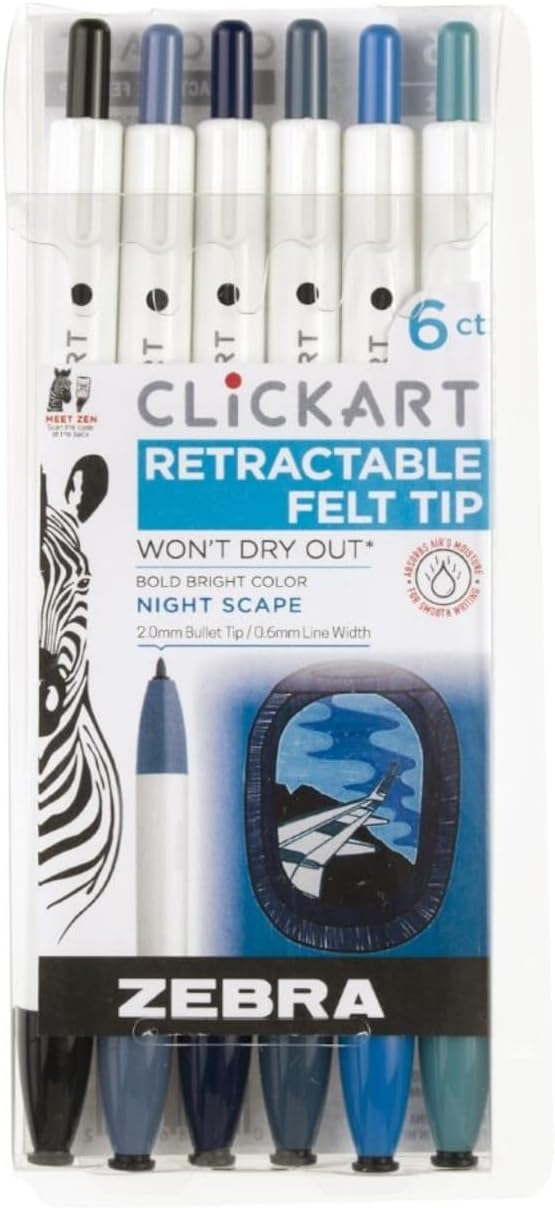 Amazon.com: Zebra Pen ClickArt Retractable Marker Pen Assorted ...