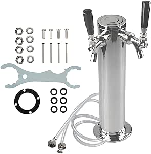 Amazon.com: LUCKEG Double Faucet Beer Tower - Stainless Steel 3 ...