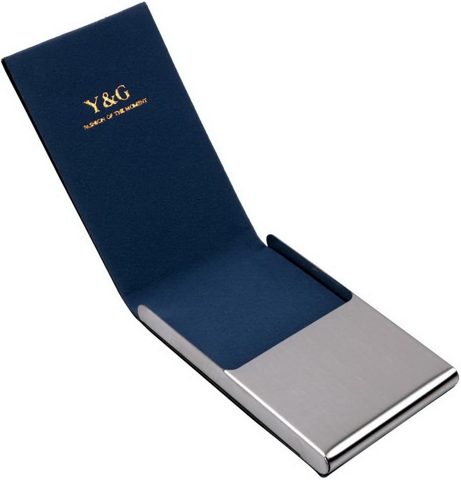 Amazon.com: Blue business card case for men Black Stainl?ess Steel Y&G ...