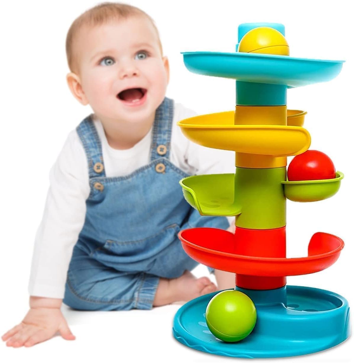 Baby Toy 9-18 Months, Ball Drop and Roll Ramp Toy for 1 Year Old Boys ...