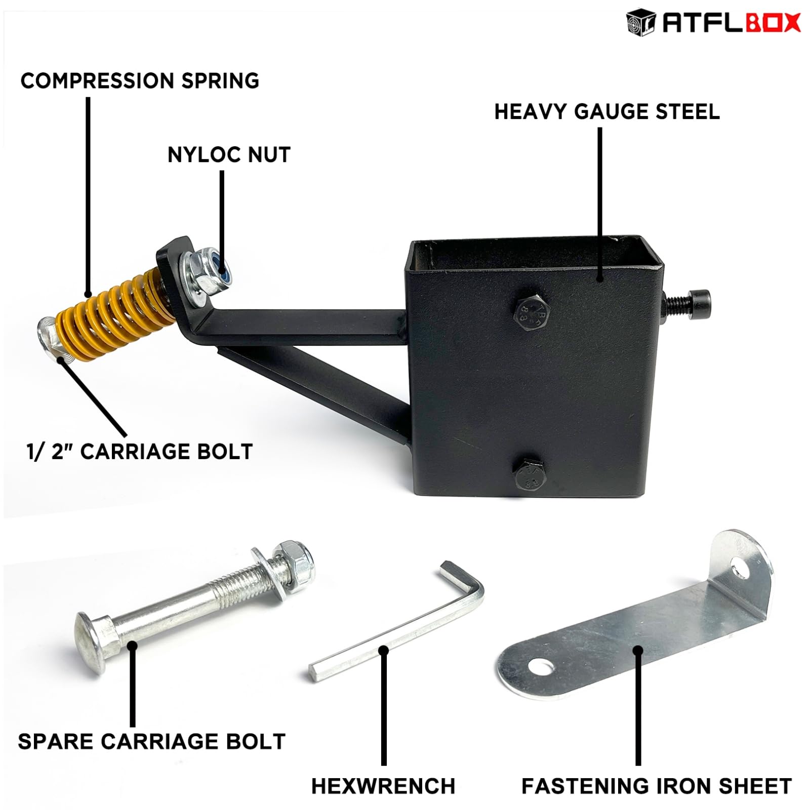 Snapklik.com : ATFLBOX 2x4 AR500 Steel Gong Target Hanger, Mount ...