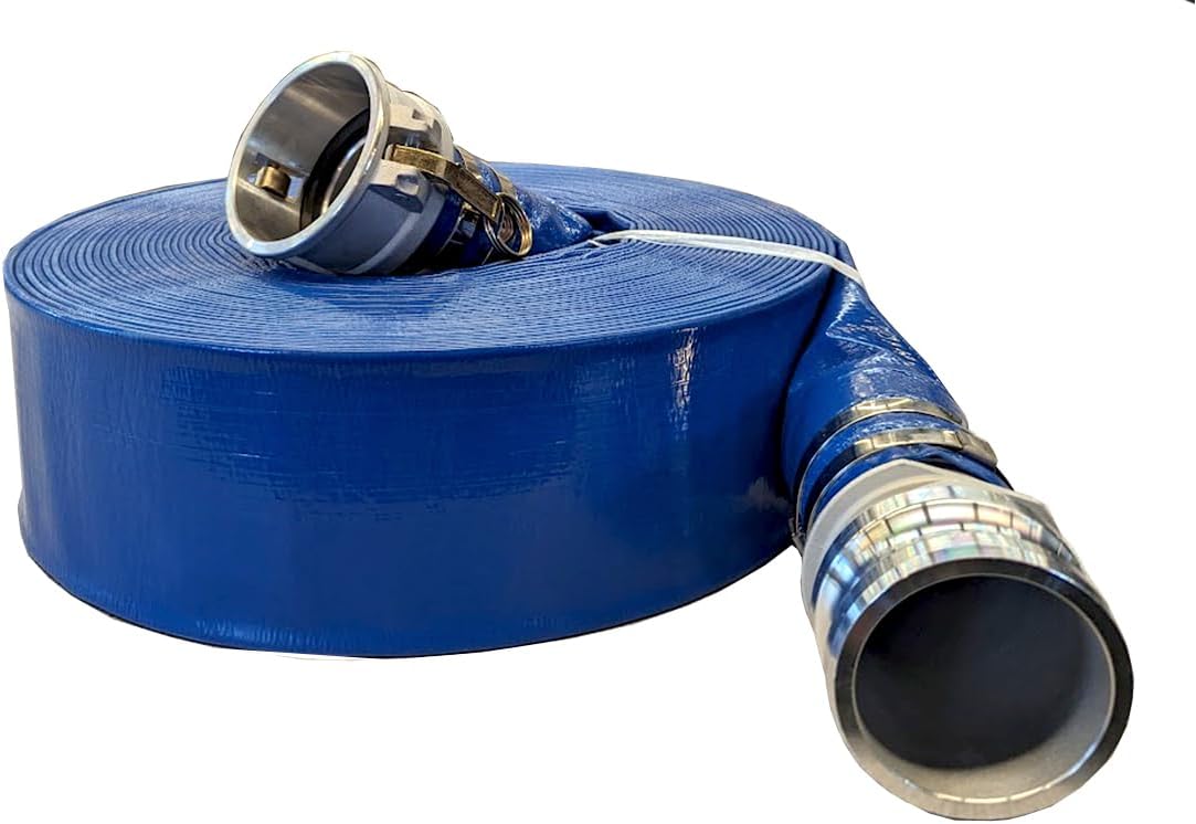 Amazon.com: Hydraulax 3 inch x 50 Foot Heavy Duty Reinforced PVC Lay ...