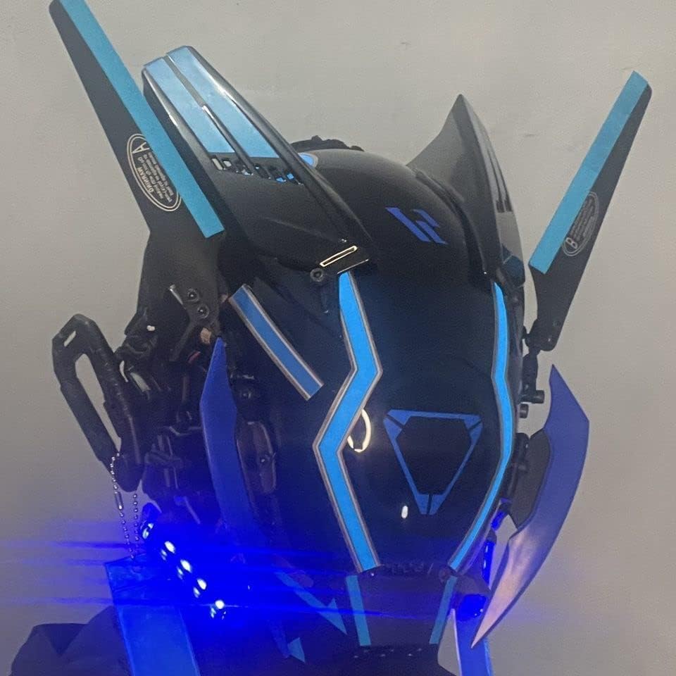 Amazon.com: Black Cyberpunk Mask LED Glowing Punk Mask Cosplay for Men ...