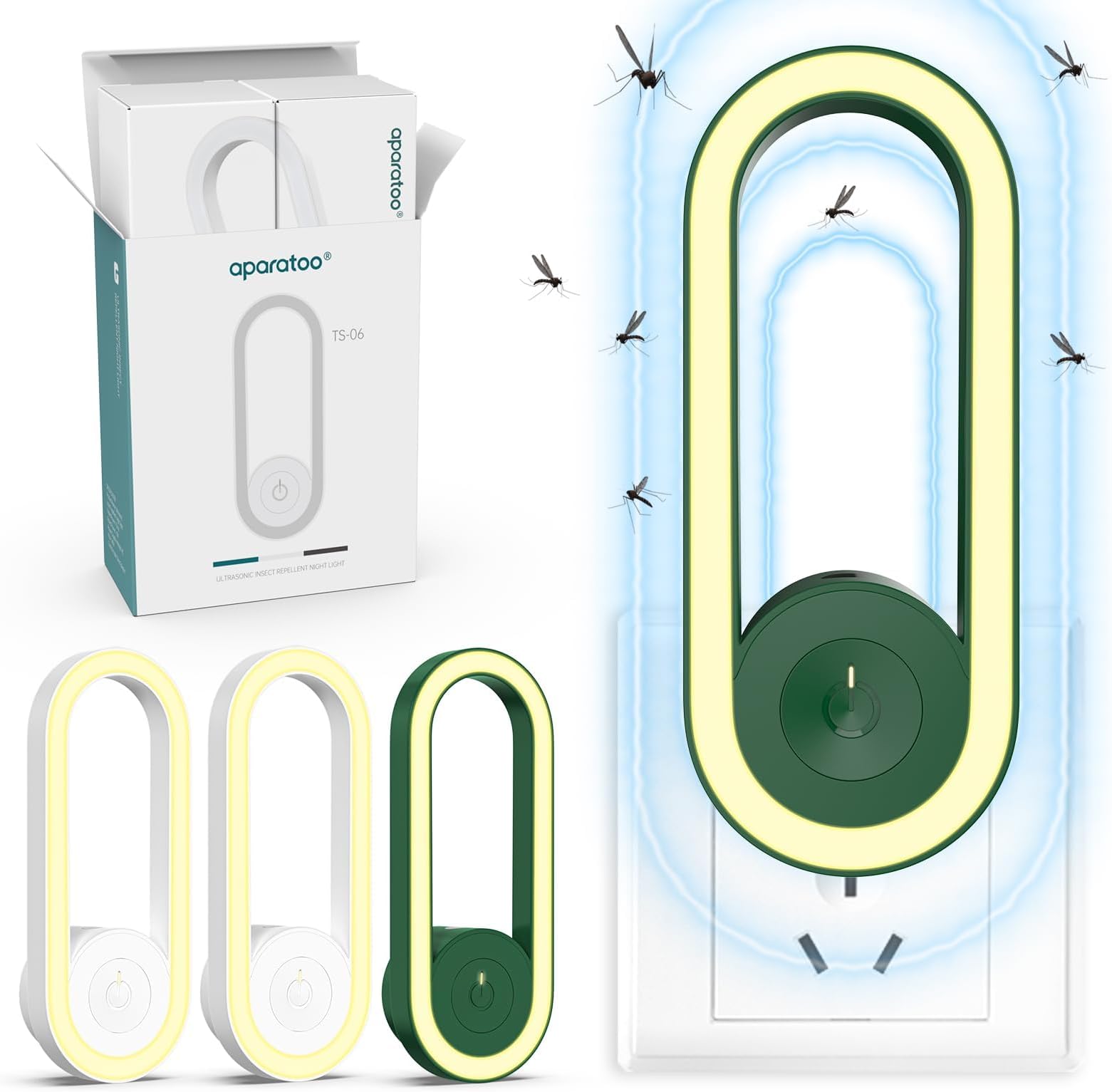 Amazon.com : 4PCS Bug Zapper with Night Light Mosquito Zapper Plug in ...