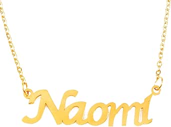 Amazon.com: Naomi Name Necklace 18ct Gold Plated Personalized Dainty ...