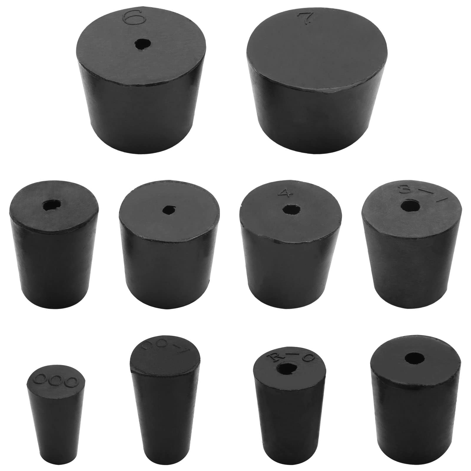 Snapklik.com : Kyuionty 22 Pack Solid Rubber Stoppers 000# -7#
