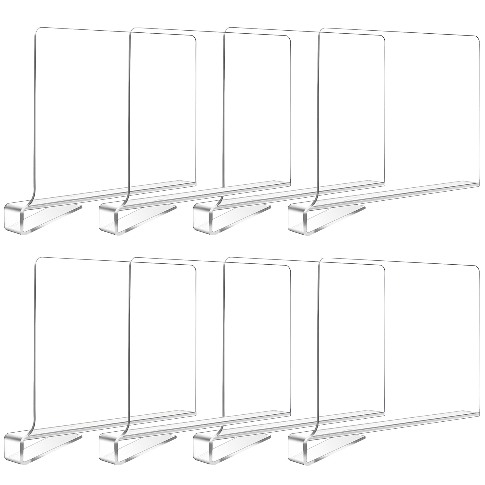 Hiziwimi 8PCS Clear Acrylic Shelf Dividers, Multi-Functional Shelf ...