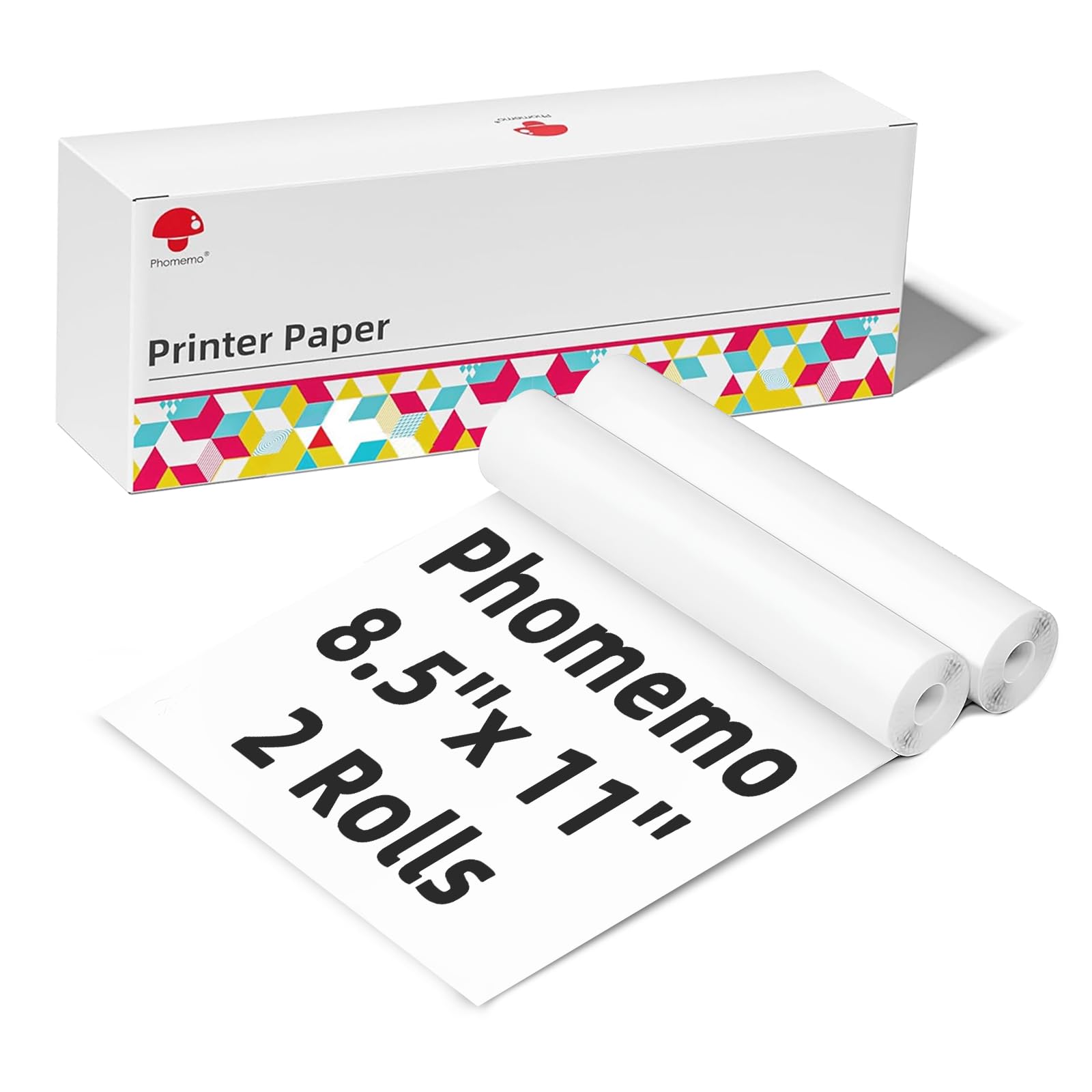Amazon.com : Phomemo M832 Thermal Paper 2 Rolls, 8.5" x 11" US Letter ...