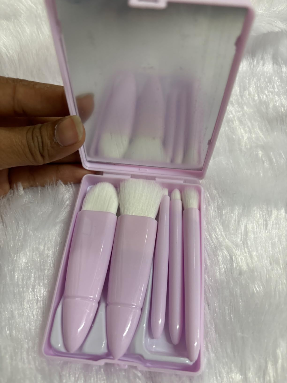 COSLUXE 5 Piece Mini Makeup Brushes Set, Travel Small Makeup Brushes ...