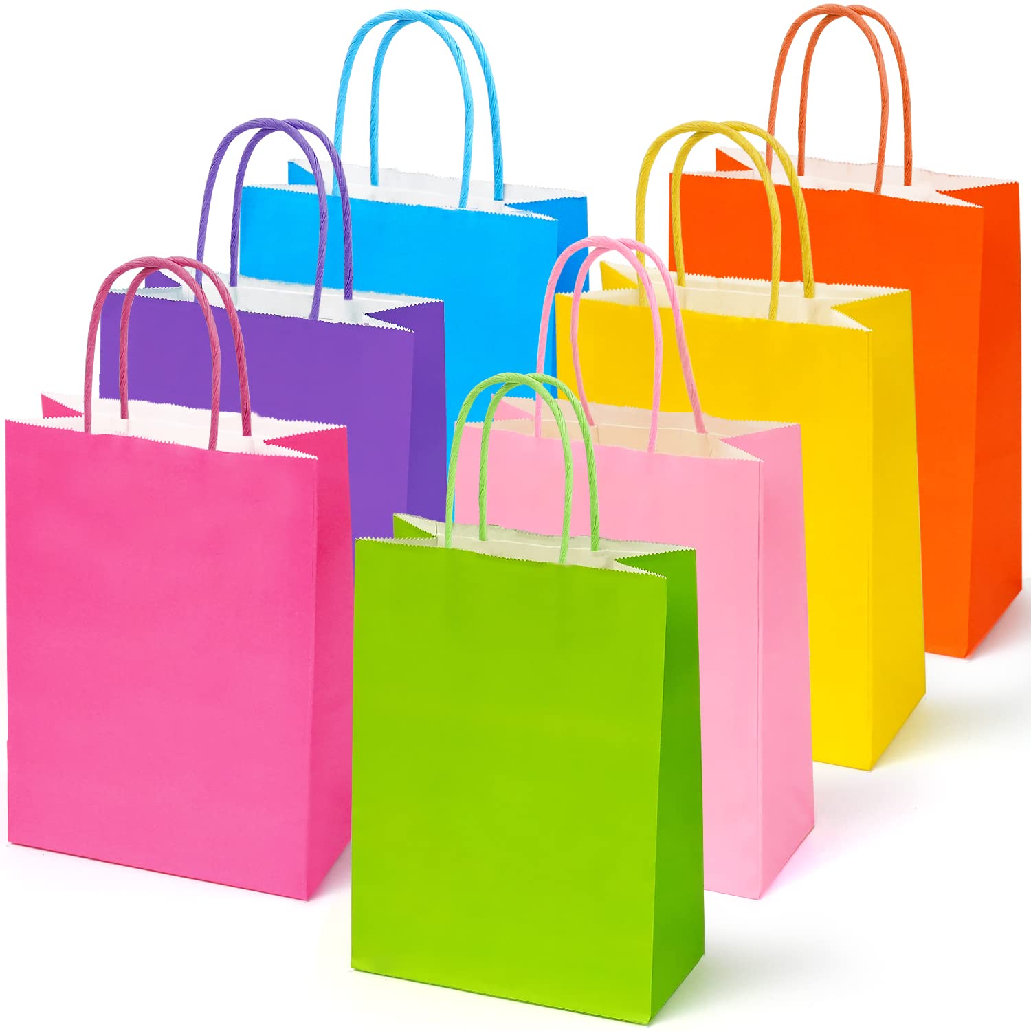 Amazon.com: 28PCS Gift Bags with Handles, 7 Colors Medium Kraft Paper ...