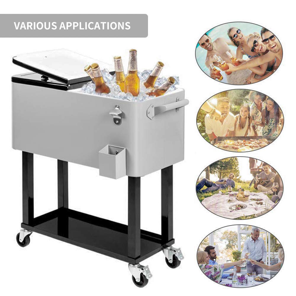 Snapklik.com : Nattork 80 Quart Rolling Cooler Cart,Portable Wicker ...
